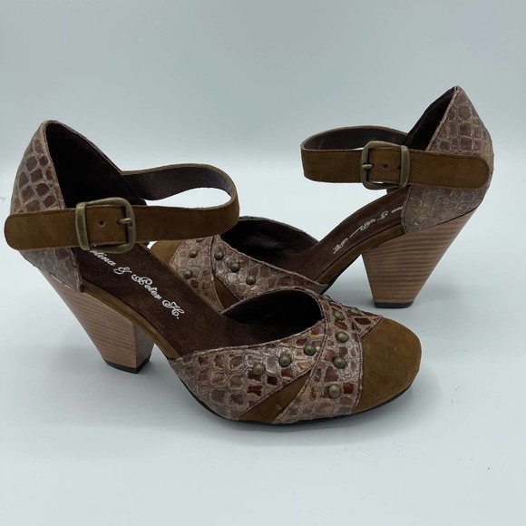 Helle Comfort | Shoes | Martina Peter H Brown Leather Suede Embellished ...
